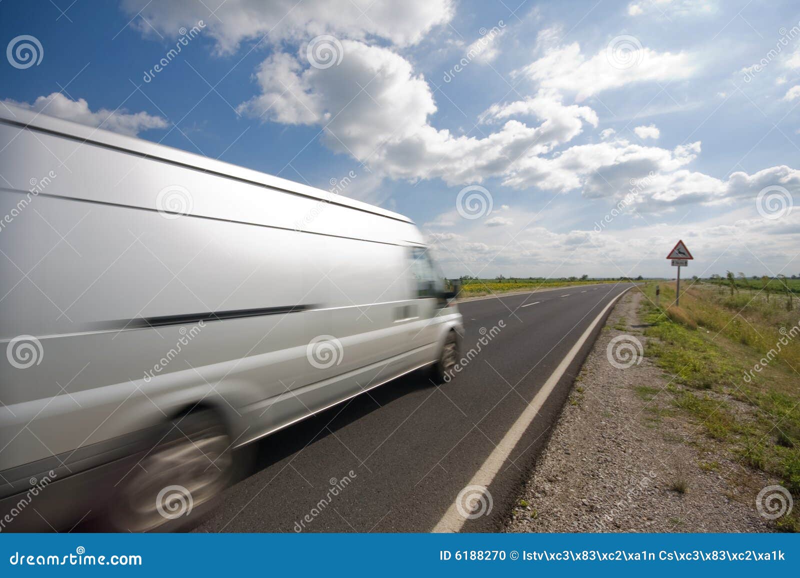 Highway with a van stock photo. Image of bitumen, sunny - 6188270