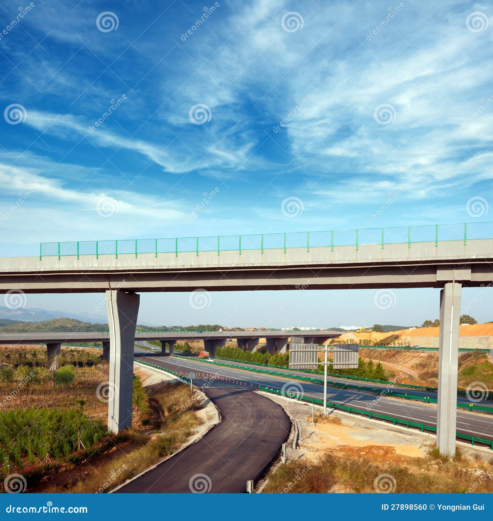 Highway and viaduct stock photo. Image of cloud, city - 27898560