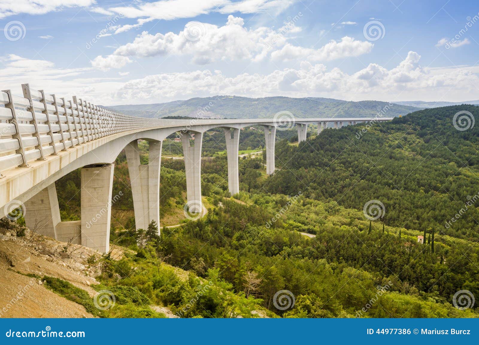 Highway Viaduct Over the Valley Stock Photo - Image of speed, landscape ...