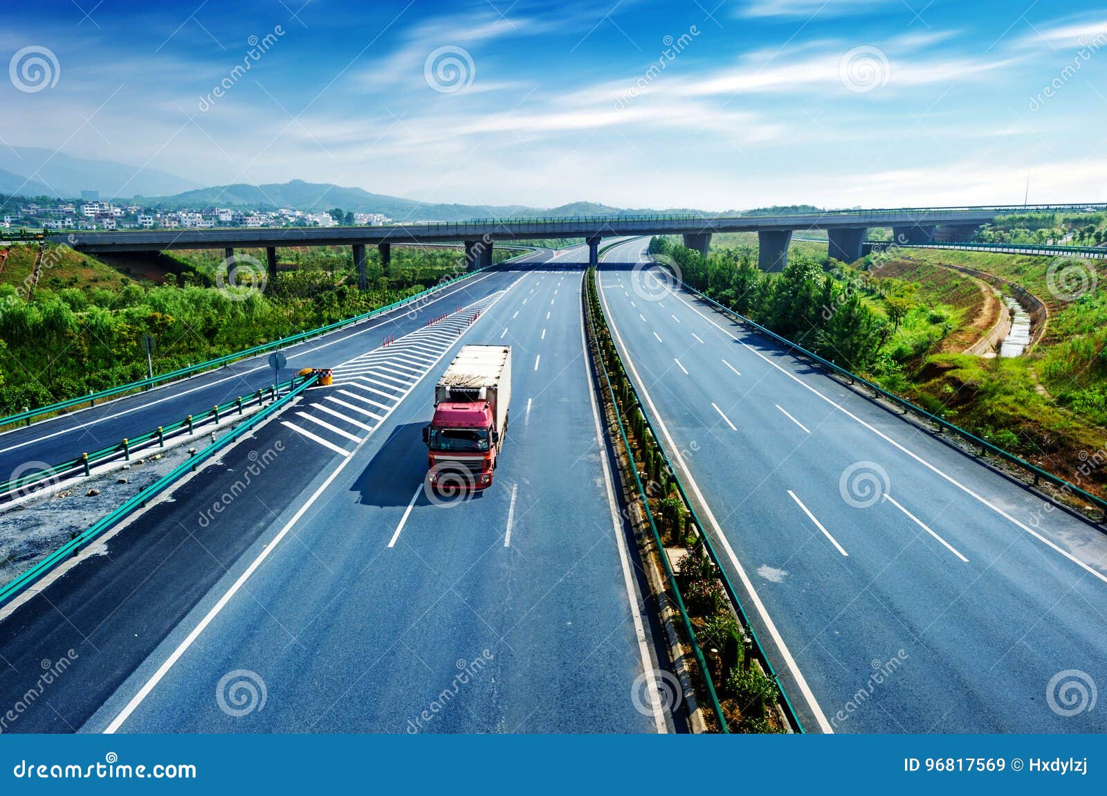 Highway and viaduct stock image. Image of mark, pavement - 96817569