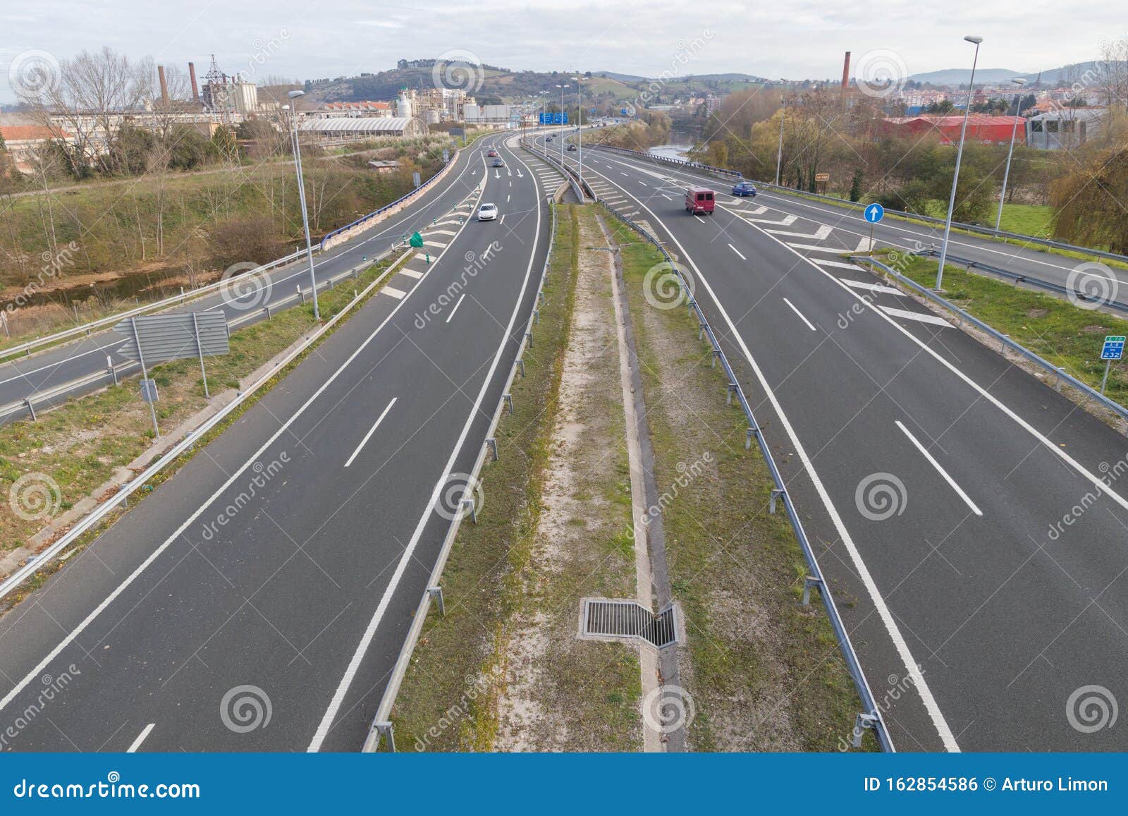 Highway View from Crossing Bridge Stock Photo - Image of bridge ...