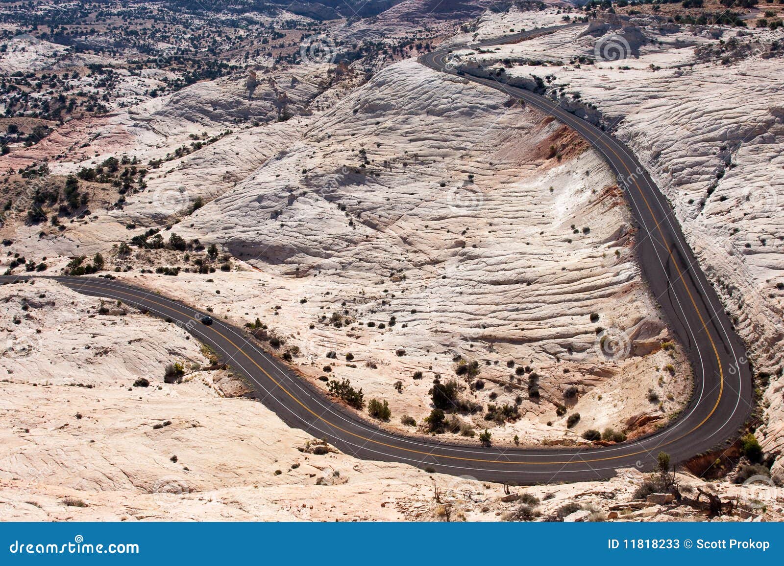 Highway Winding Around the Desert Landscape Stock Image - Image of rock ...