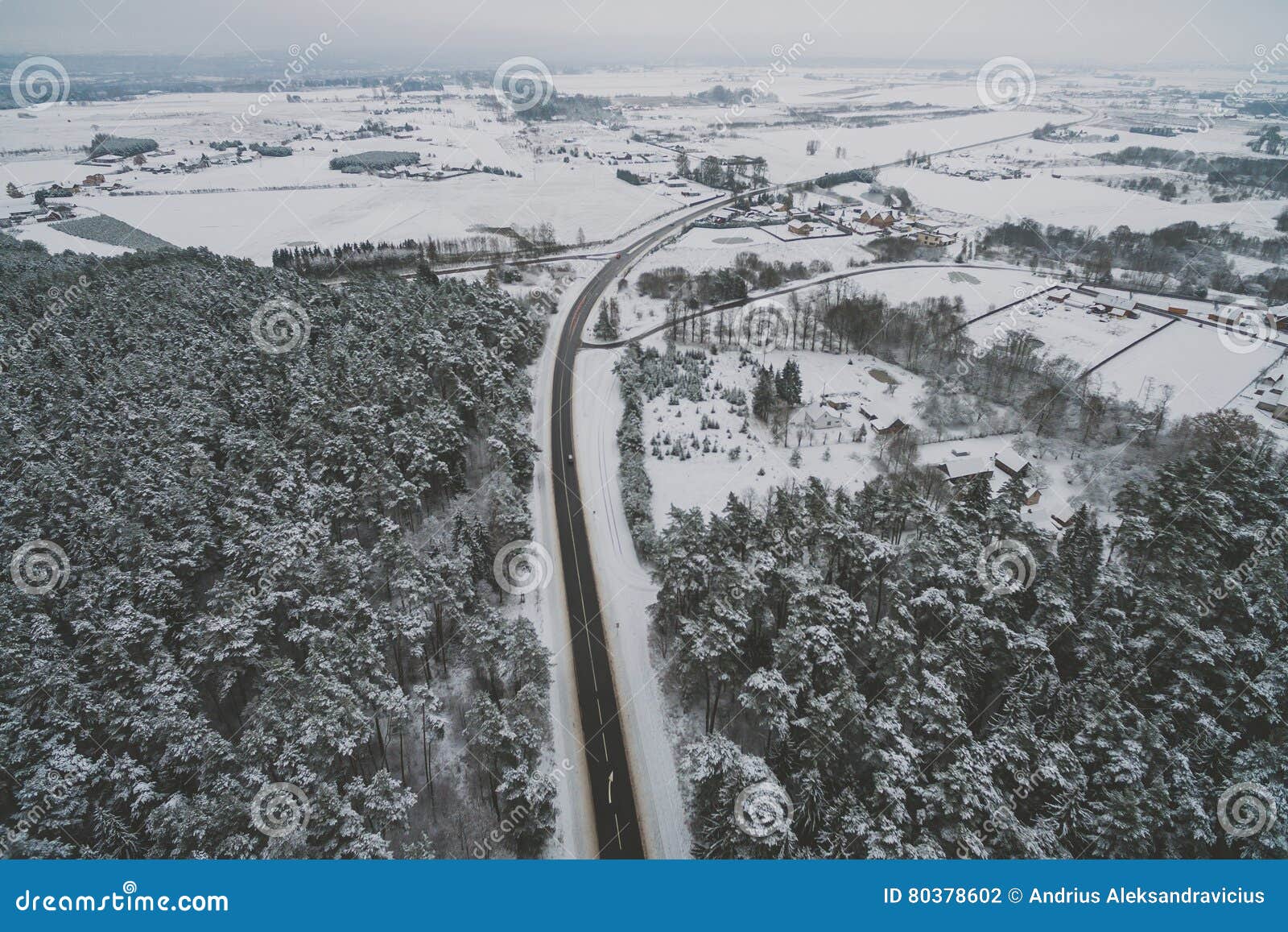 Highway, winter scene stock photo. Image of forest, country - 80378602