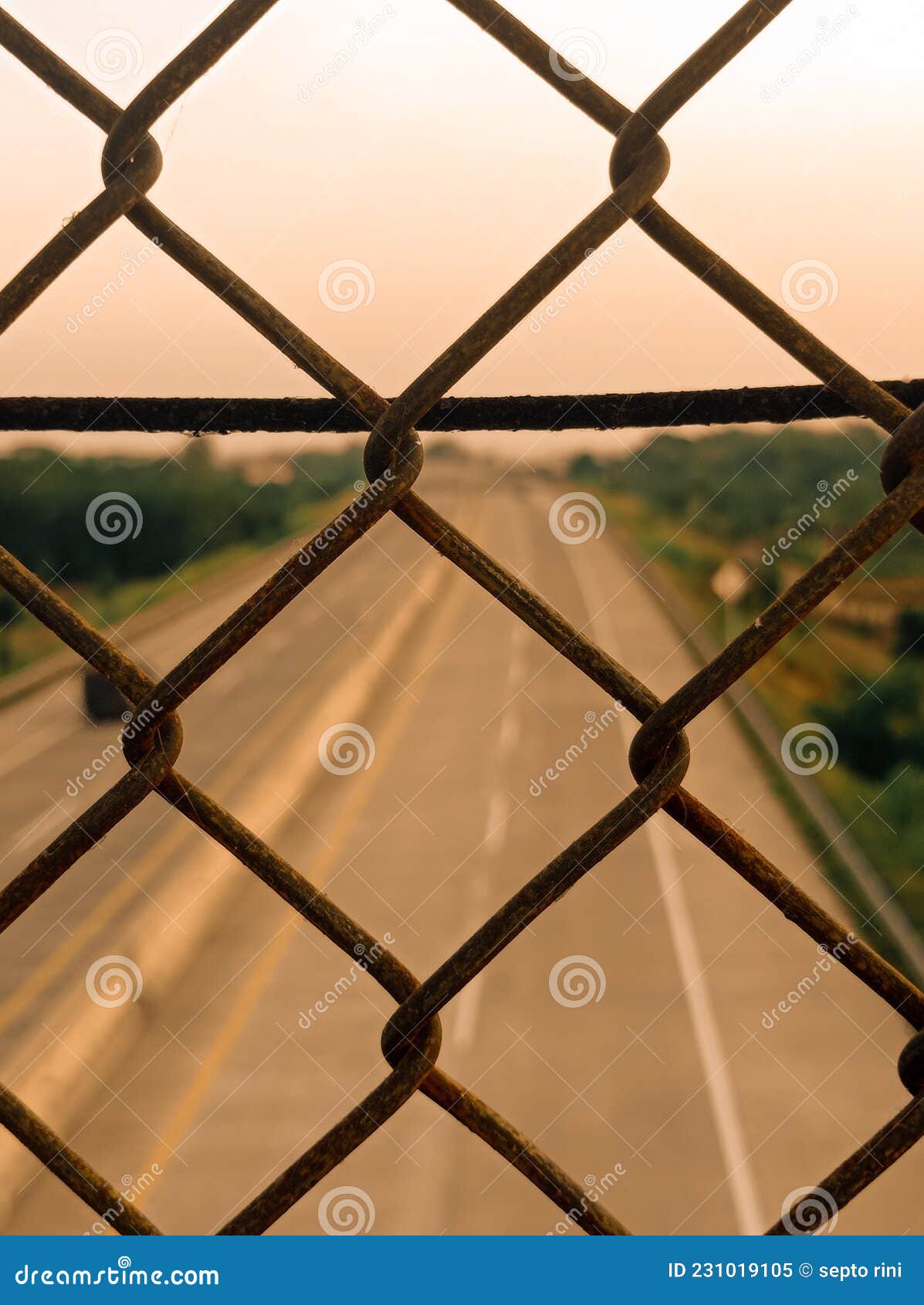 Highway wire fence stock image. Image of ighway, highwayway - 231019105