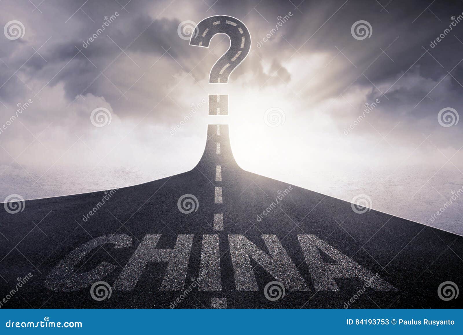 Highway with Word of China and Question Mark Stock Image - Image of ...