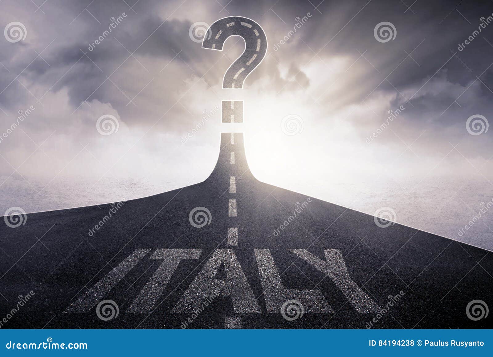 Highway with Word of Italy and Question Mark Stock Photo - Image of ...