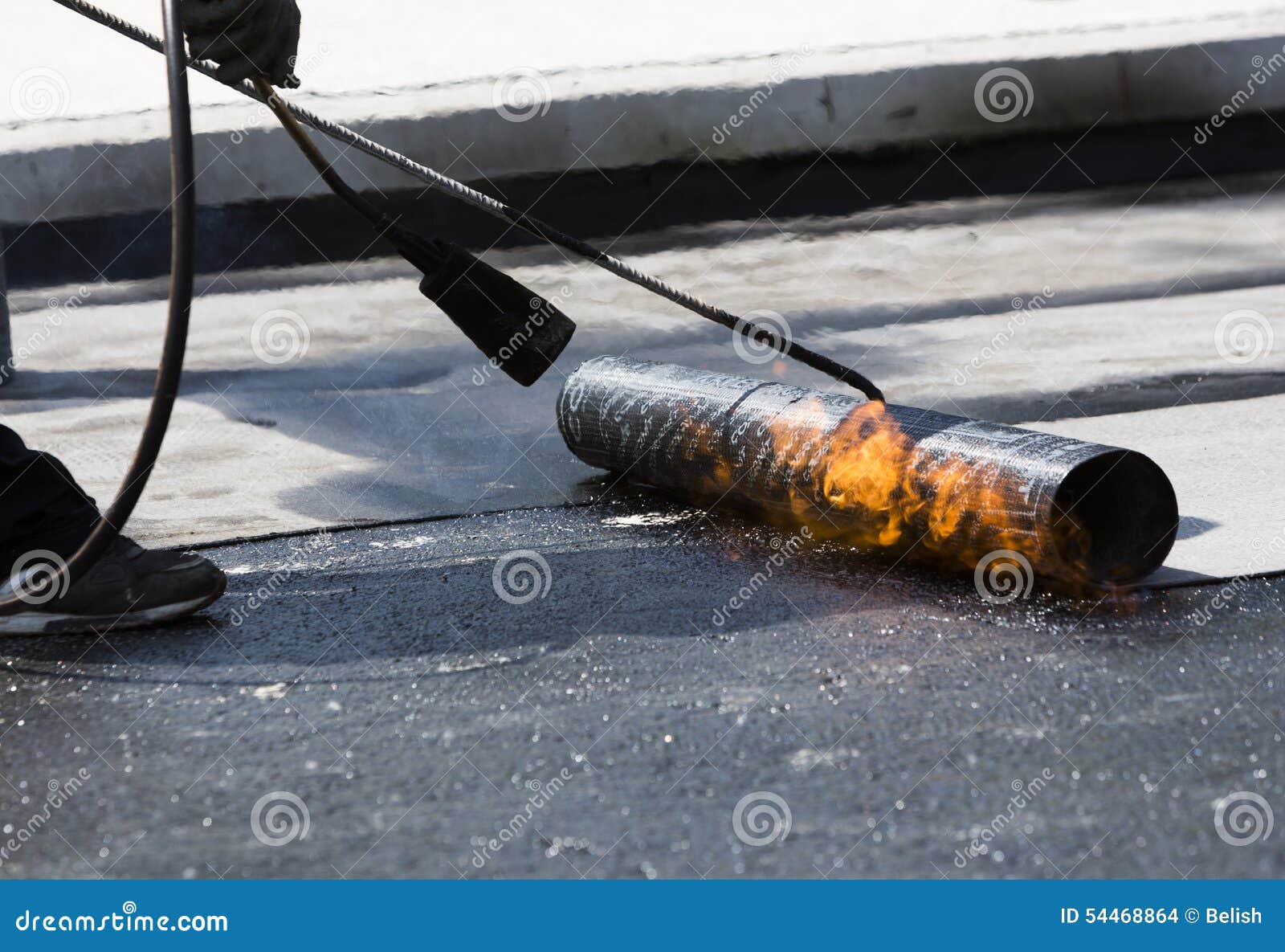 Highway Workers Waterproof Bridge Welding Torch Fire Stock Photo ...