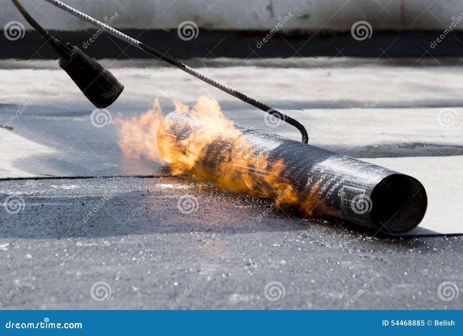 Highway Workers Waterproof Bridge Welding Torch Fire Stock Image ...