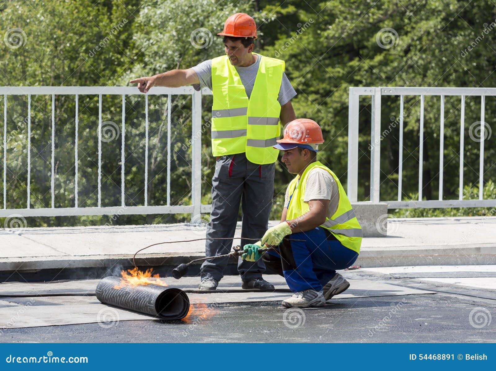 Highway Workers Waterproof Bridge Welding Torch Fire Editorial Photo ...