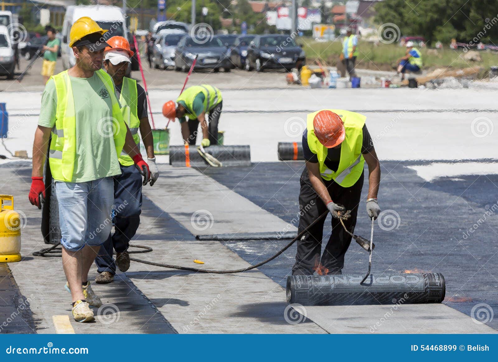 Highway Workers Waterproof Bridge Welding Torch Fire Editorial Stock ...