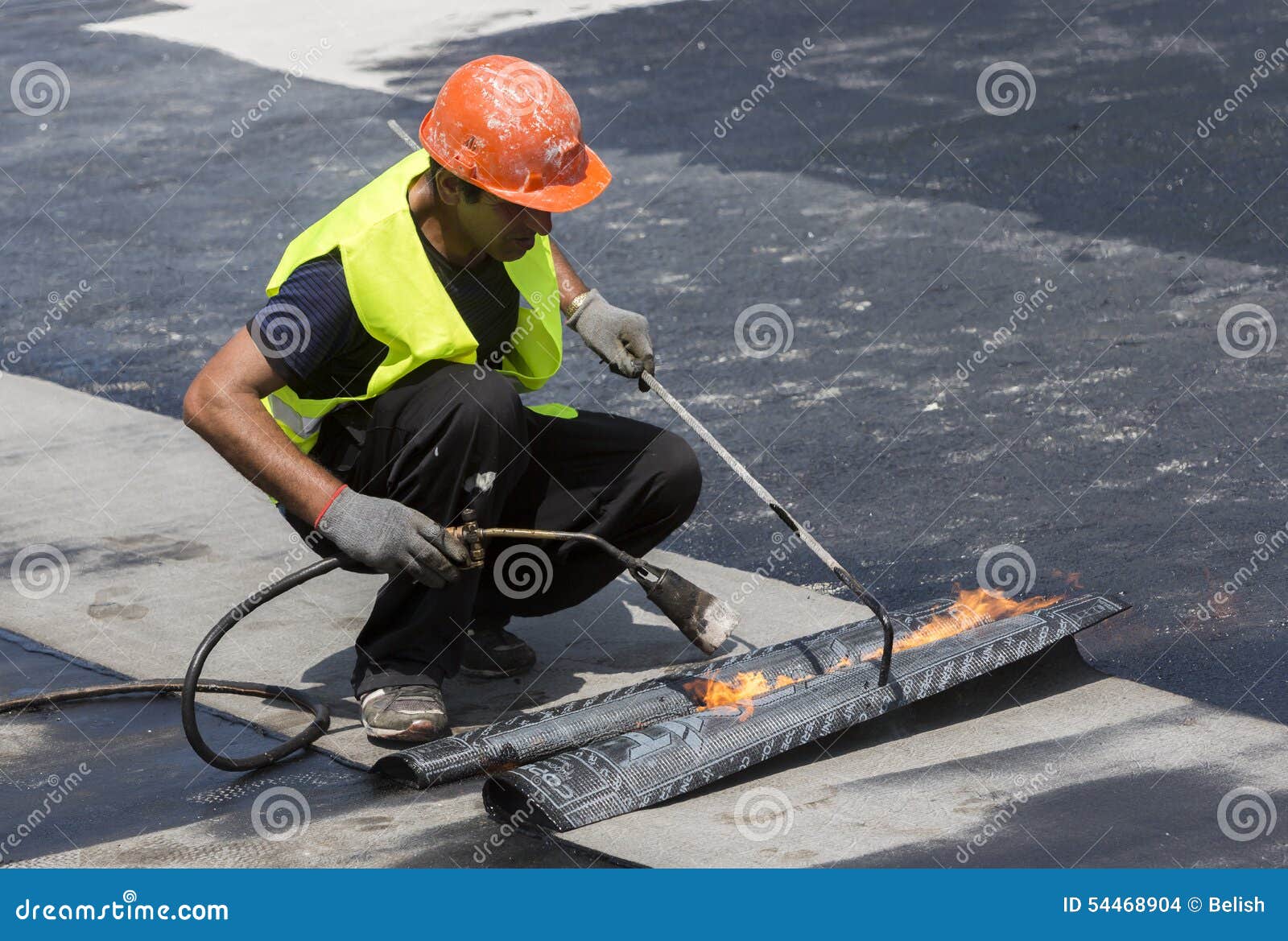 Highway Workers Waterproof Bridge Welding Torch Fire Editorial Stock ...