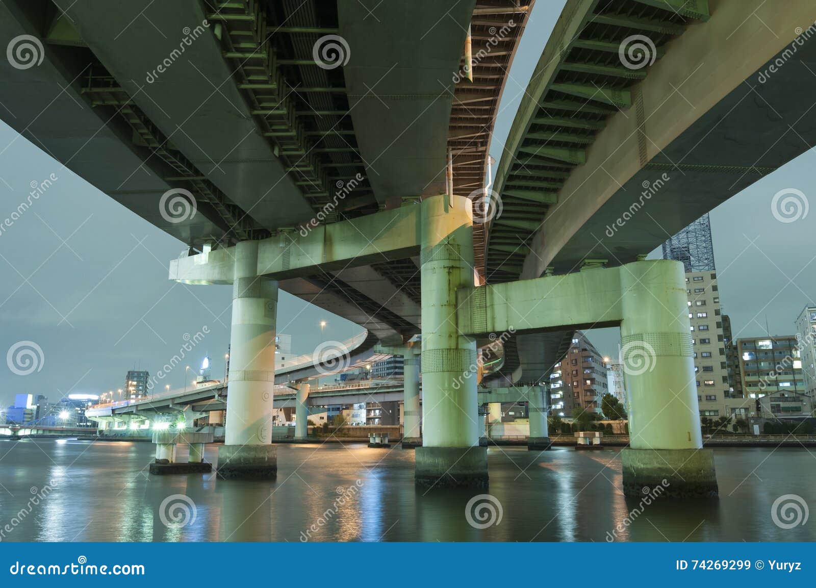 Highways in Tokyo stock image. Image of night, highway - 74269299