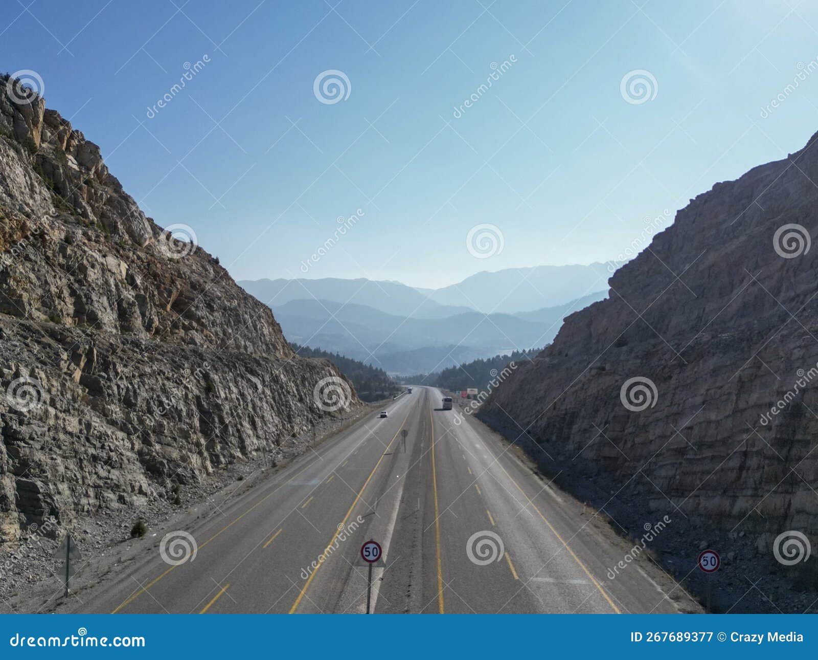 Highways and Transport through Deep Valleys in the Mountains Stock ...