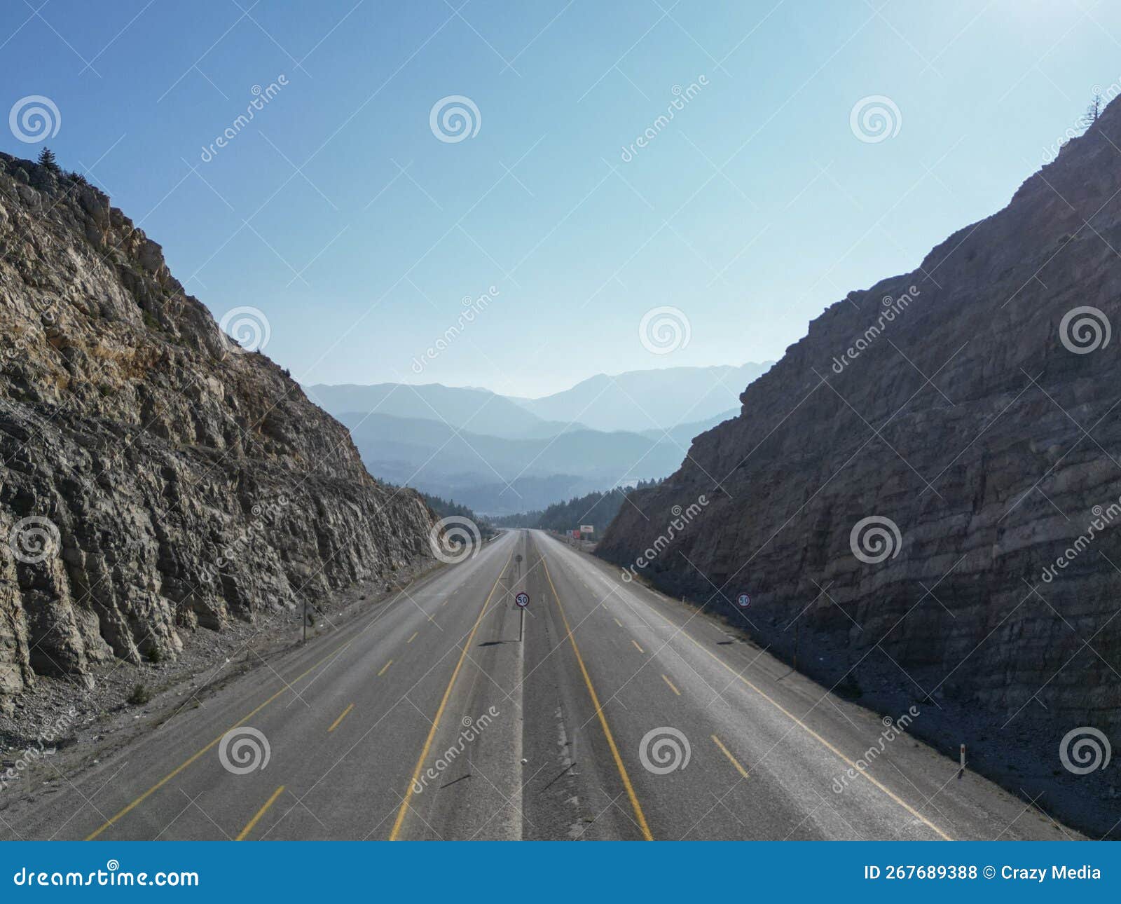 Highways and Transport through Deep Valleys in the Mountains Stock ...