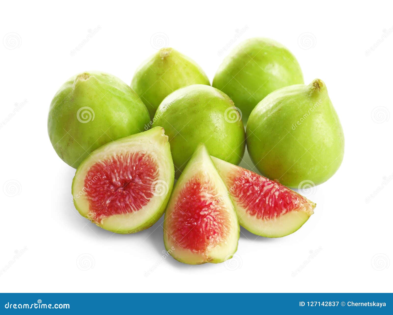 Higos Verdes Del Conjunto Y Del Corte Imagen de archivo - Imagen de ...