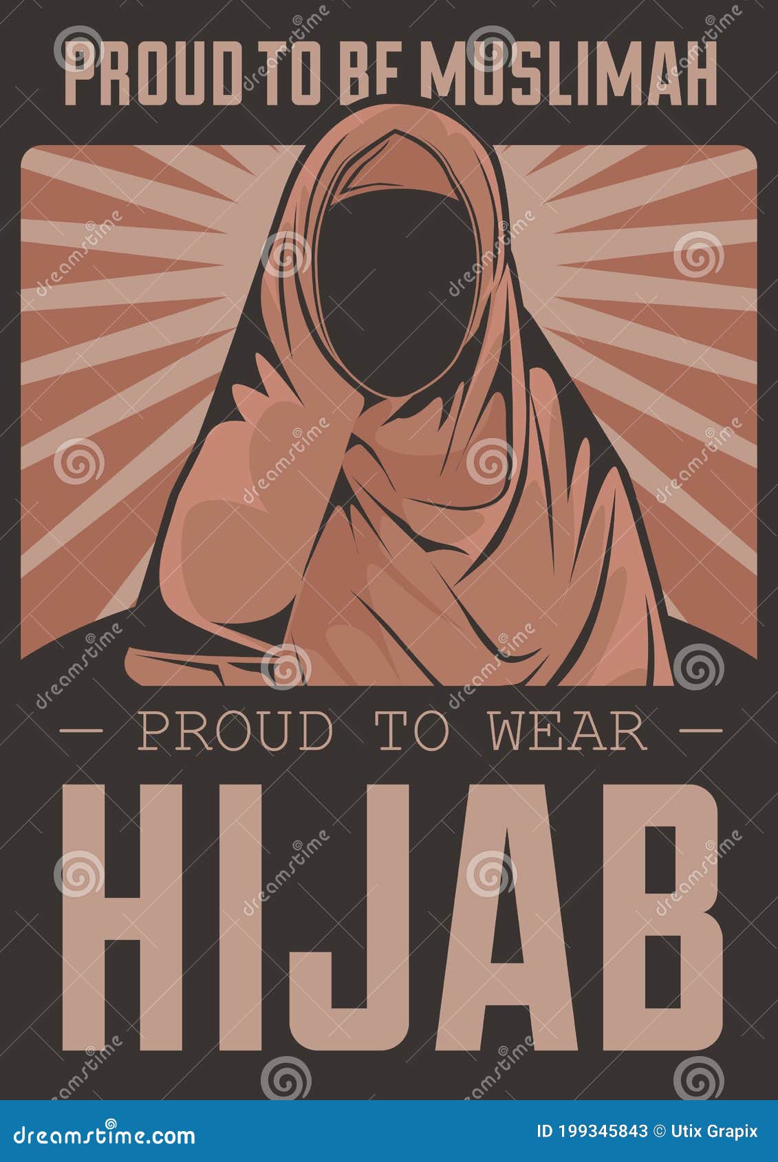 Muslim Islam Muslimah Hijab Quotes Signage Poster Retro Rustic Stock ...