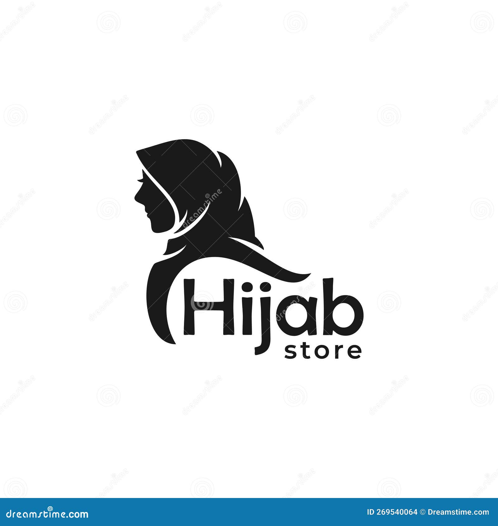 Hijab Store Logo. Abstract Arabian Woman In Sunglasses. Hand Drawn ...