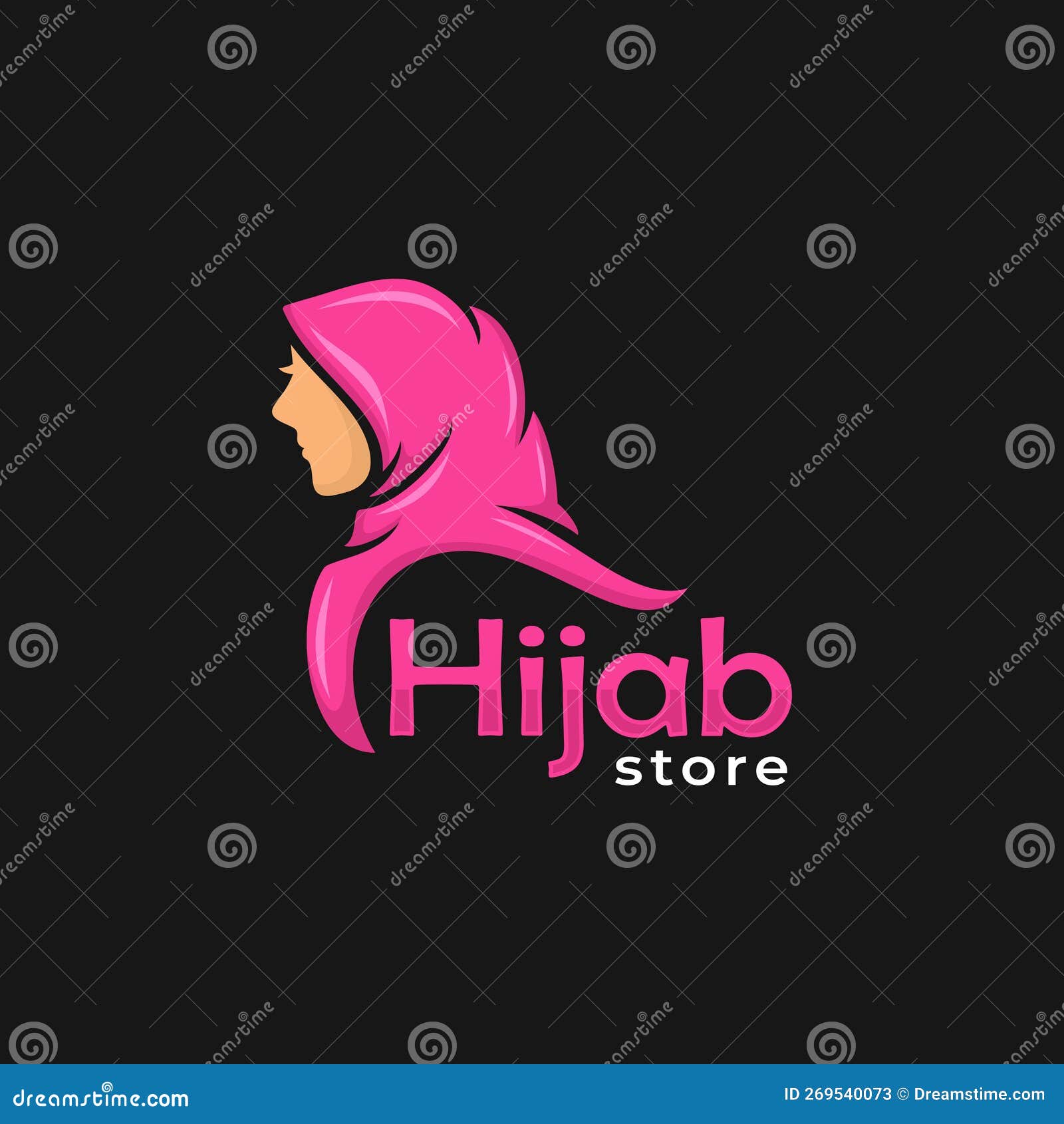 Hijab Store Logo. Abstract Arabian Woman In Sunglasses. Hand Drawn ...