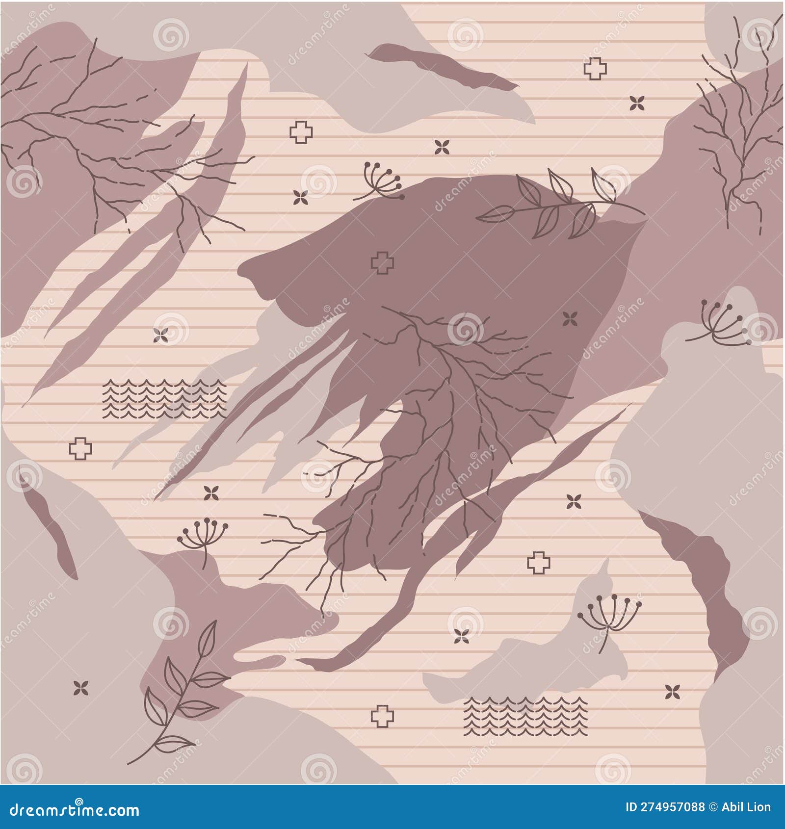 Hijab Design with Floral Abstract Style. Silk Scraf Pattern Stock ...