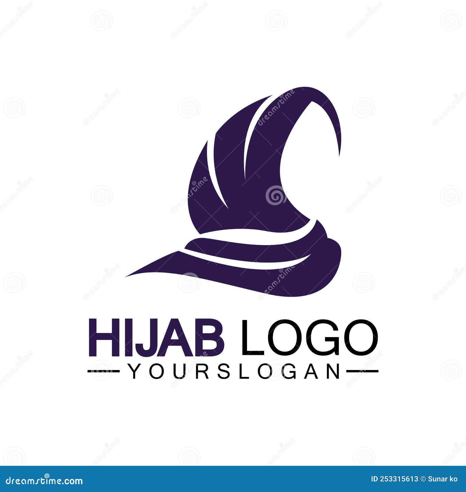 Hijab Logo Design Vector Template Stock Vector - Illustration of girl ...