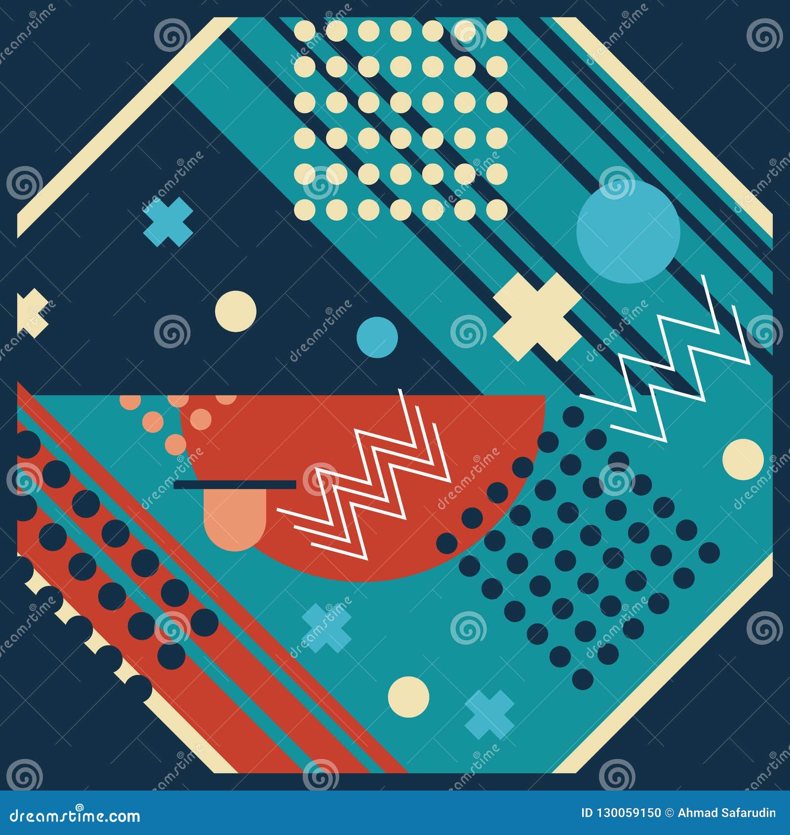 Vector Hijab Pattern Abstract Memphis Geometric Style Stock Vector ...