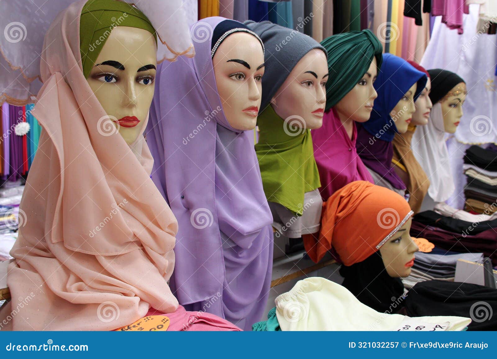 Hijab Stand in a Market - Singapore Stock Image - Image of muslim, item ...