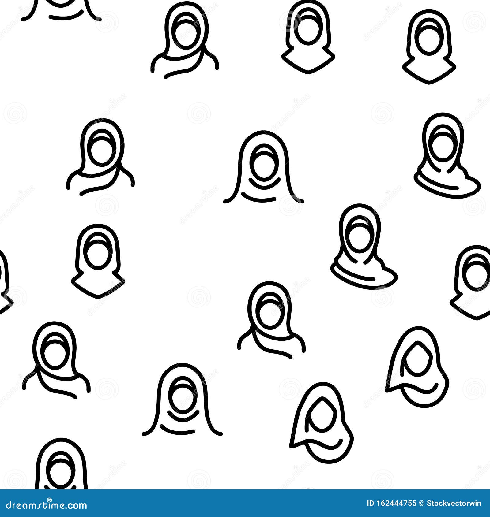 Hijab Vector Seamless Pattern Stock Vector - Illustration of fashion ...