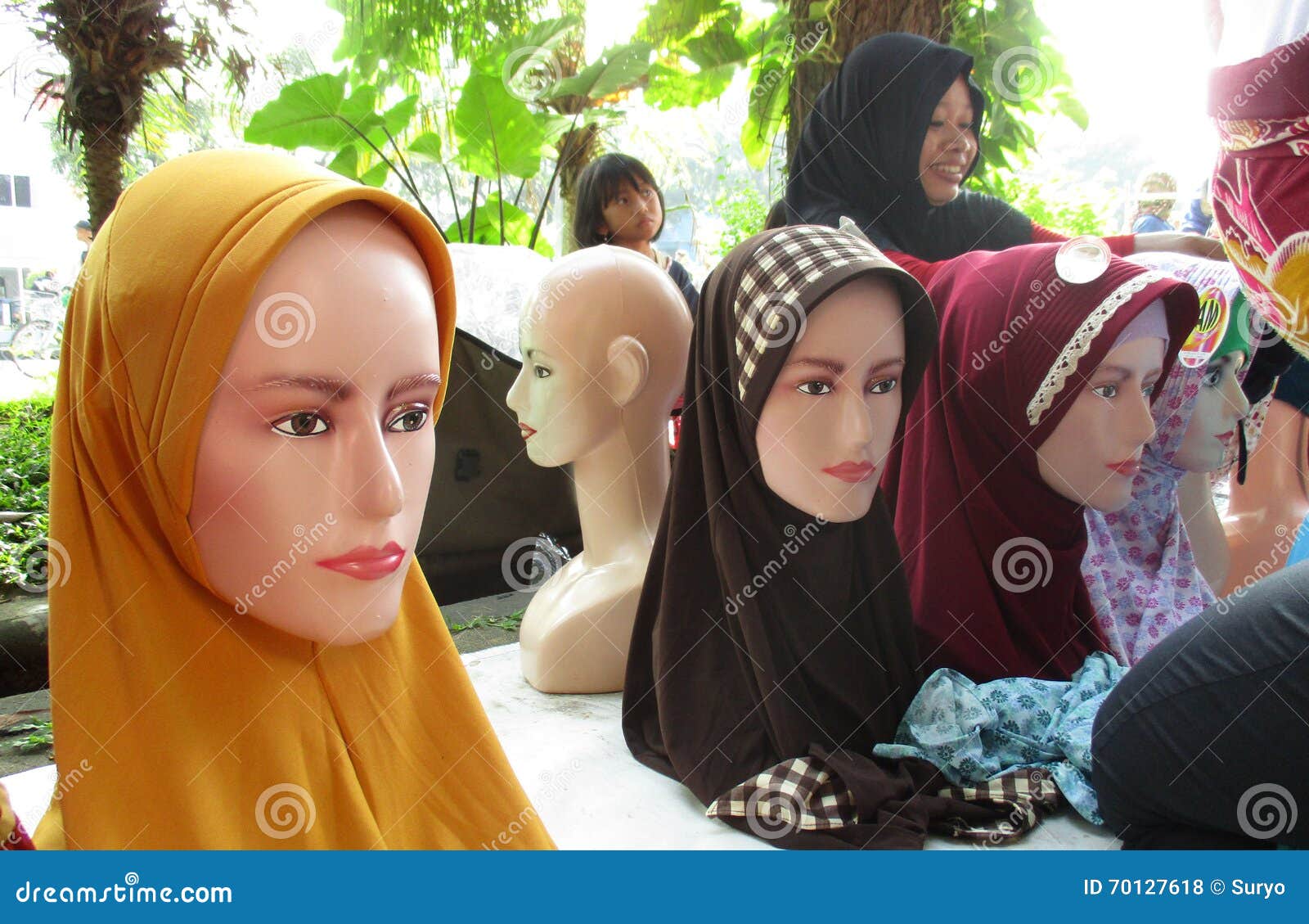 Hijab editorial stock photo. Image of java, bazaar, sell - 70127618