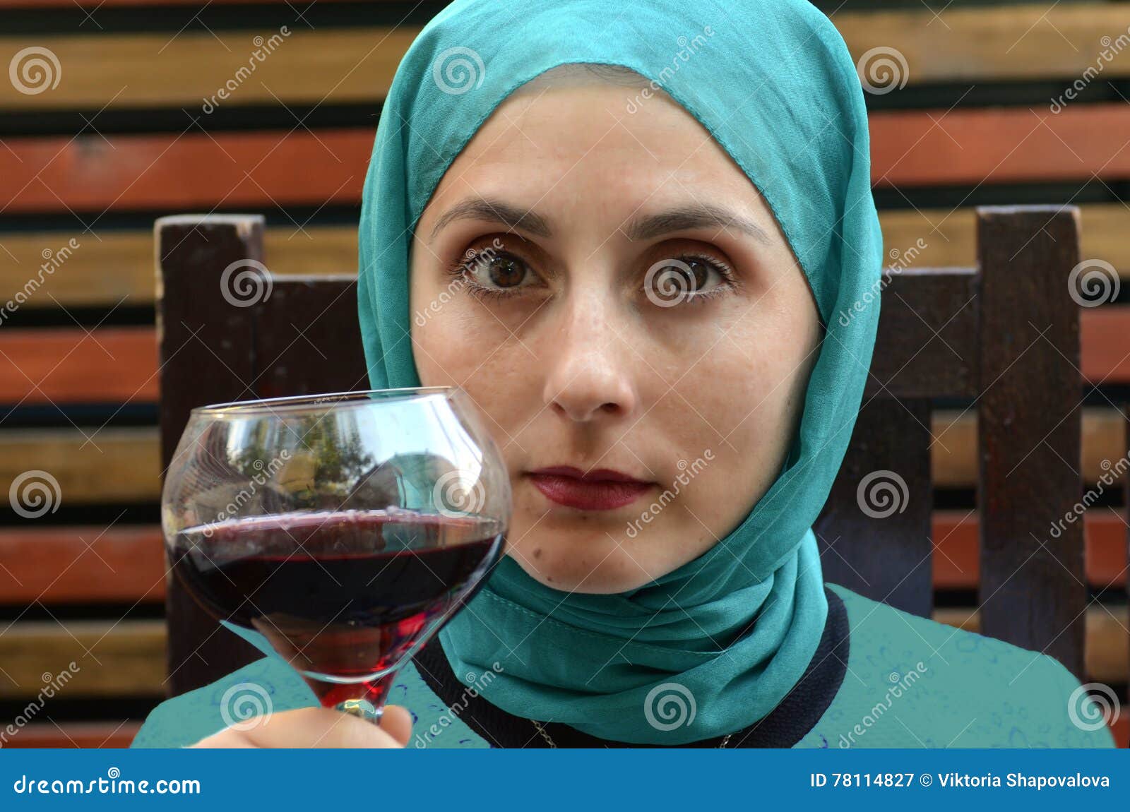 Hijab and wine stock image. Image of look, culture, emigrants - 78114827