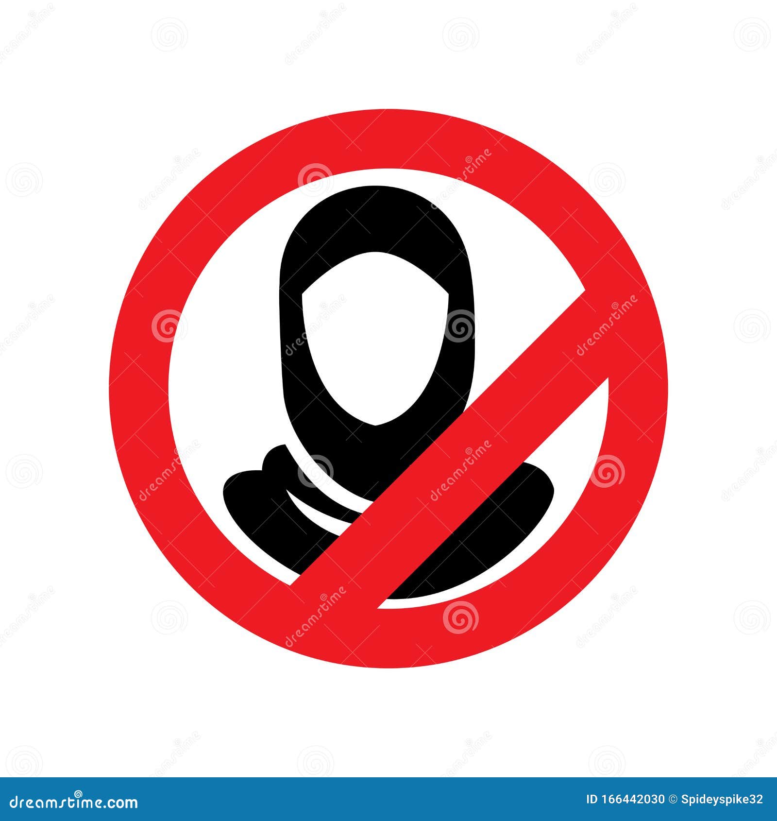 Hijab-Zeichen Verboten Abisolierte Vector-Illustration Stock Abbildung ...
