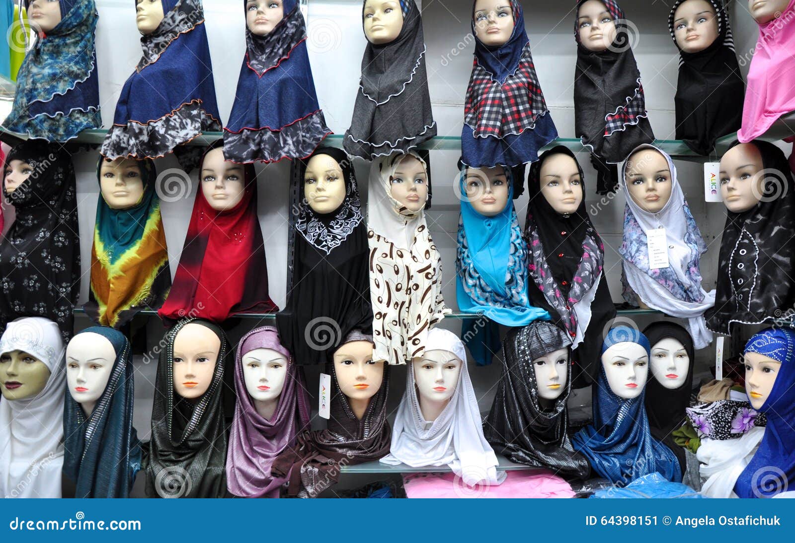 Hijabs for Sale on Display stock image. Image of hijabs - 64398151