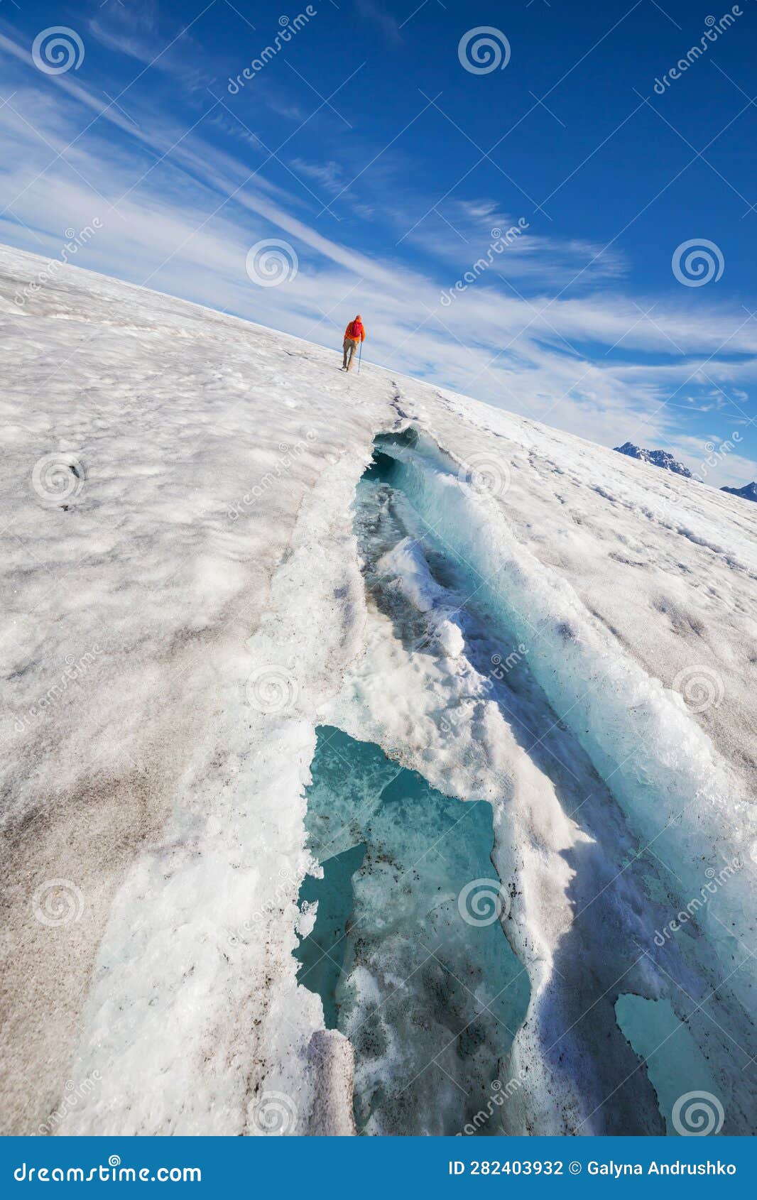 Hike on the glacier stock photo. Image of frigid, environment - 282403932
