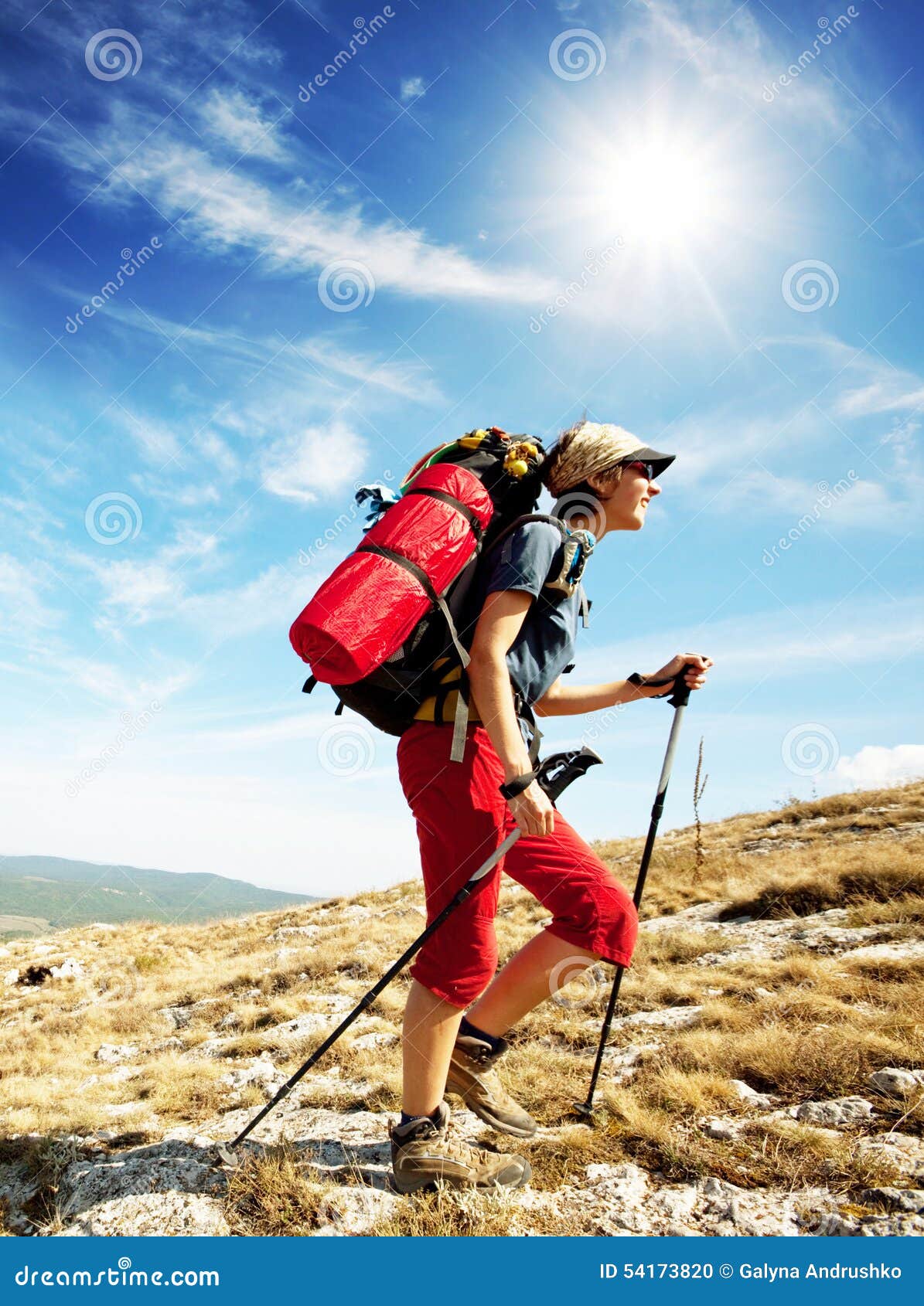 Hike stock photo. Image of hiker, nature, woman, peak - 54173820