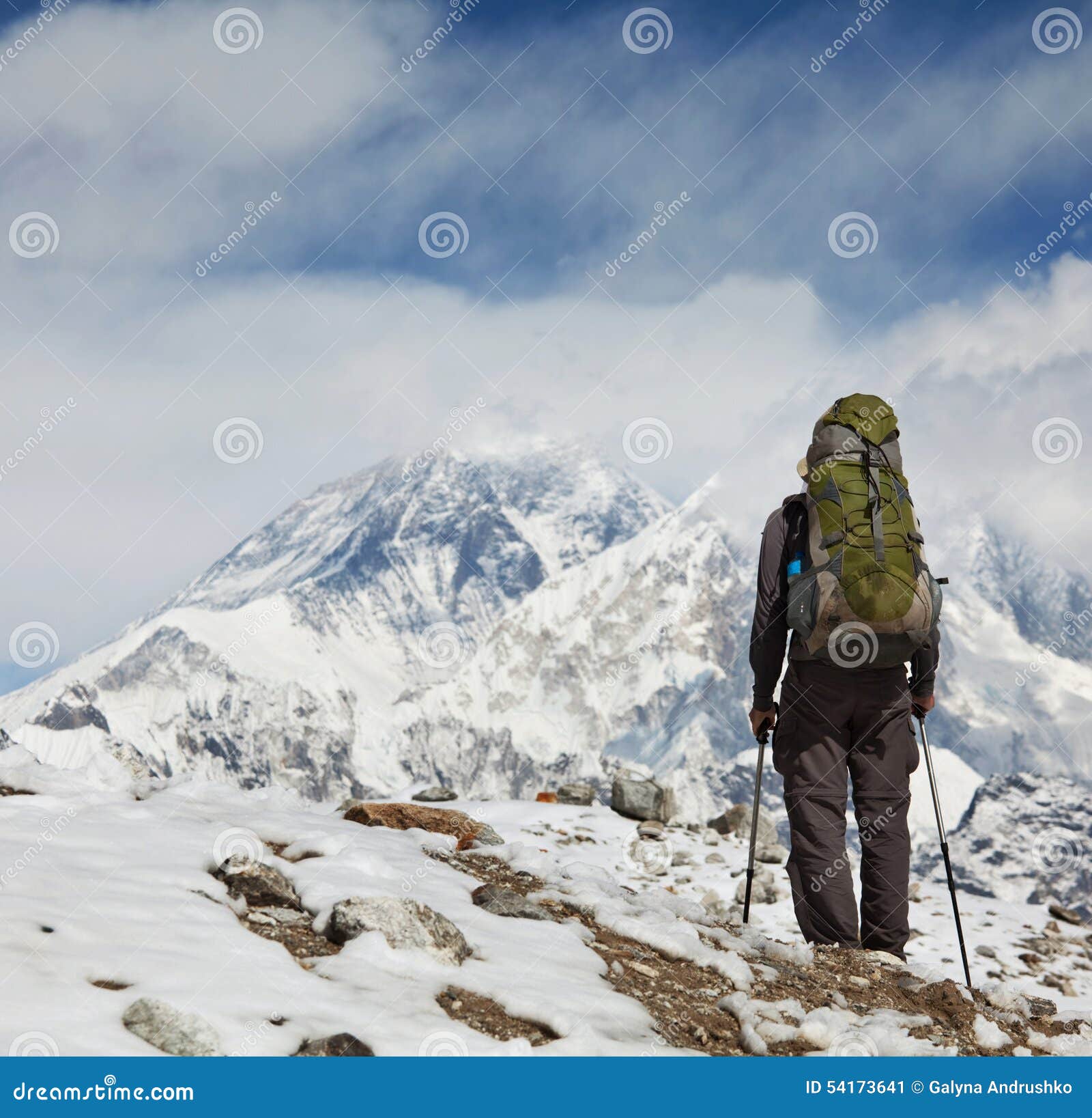 Hike in Himalaya stock image. Image of equipment, guide - 54173641