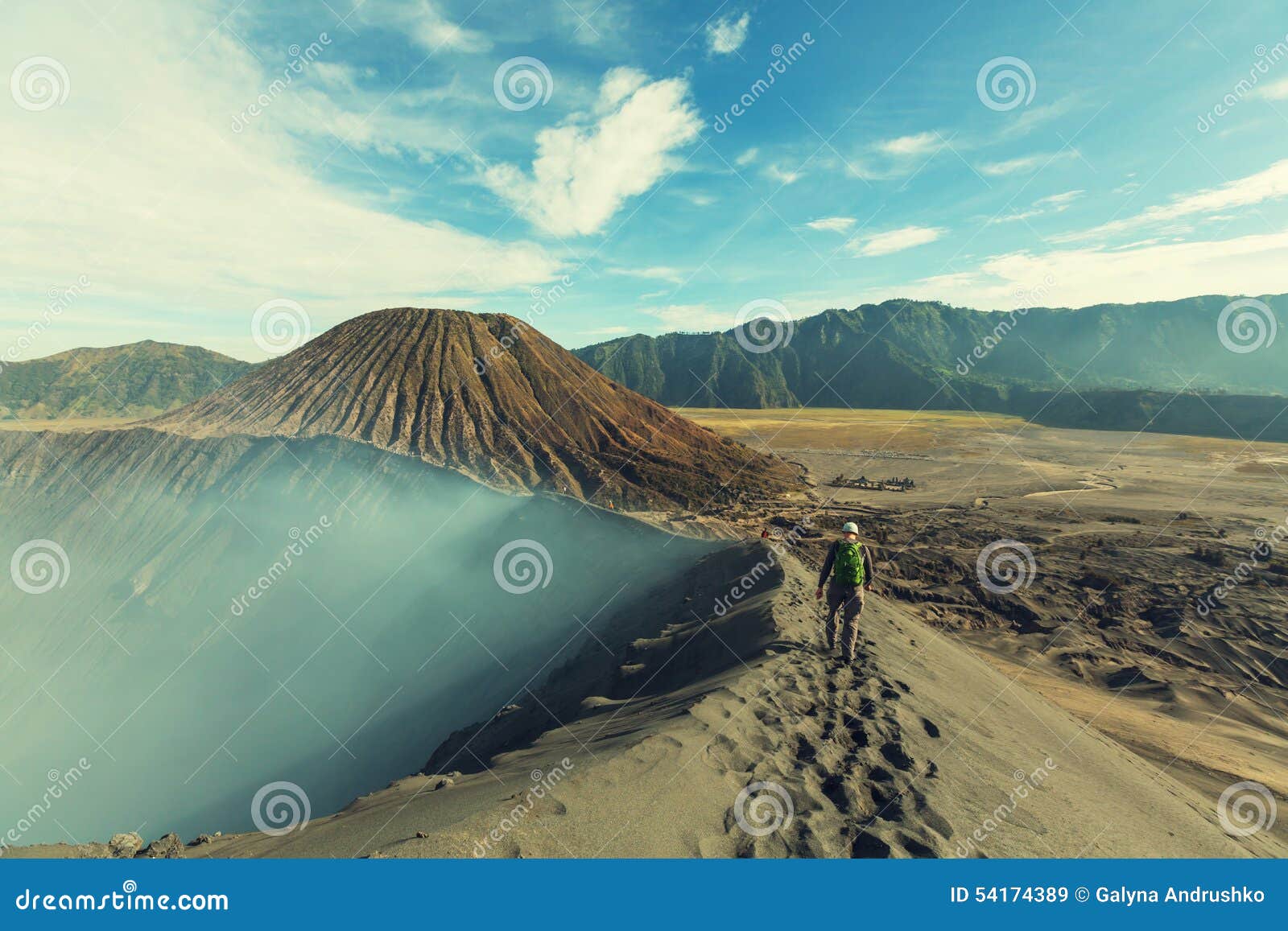 Hike in Indonesia stock image. Image of tourist, adventure - 54174389