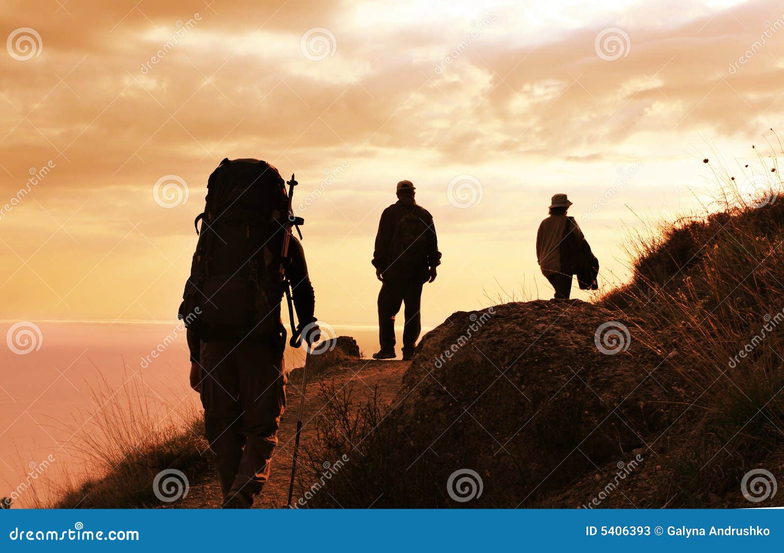 Hike on sunset stock image. Image of hiker, environment - 5406393