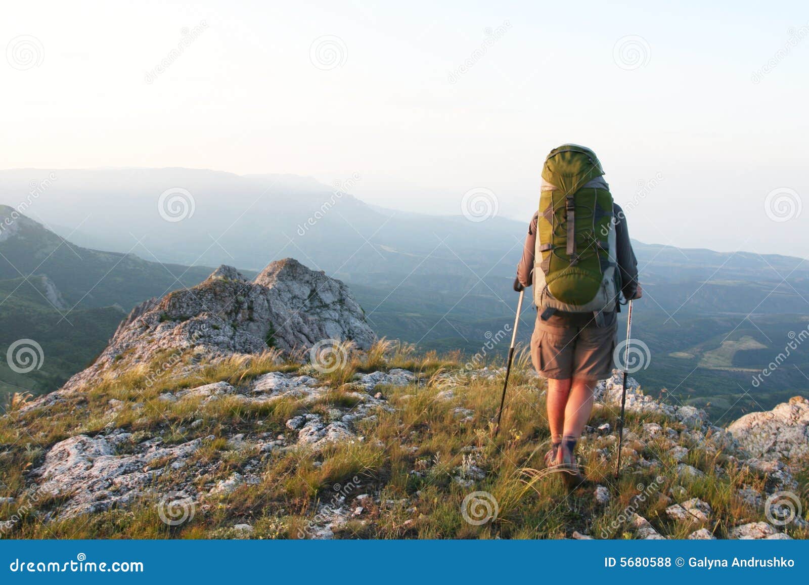 Hike on sunset stock photo. Image of outdoors, morning - 5680588