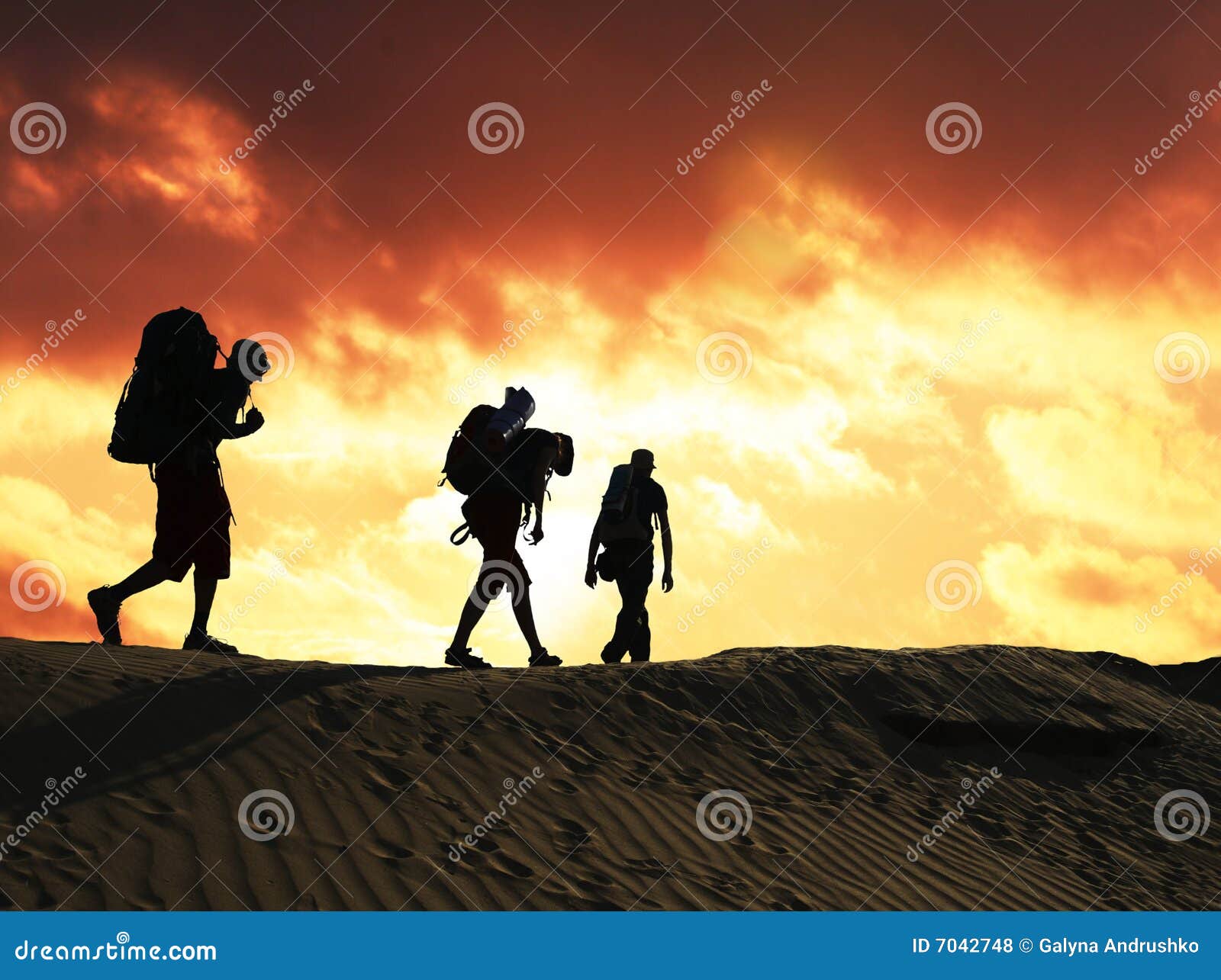Hike on sunset stock photo. Image of dawn, trekking, hike - 7042748