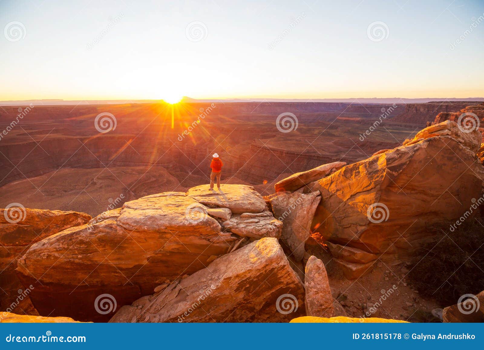 Hike on sunset stock photo. Image of climber, people - 261815178