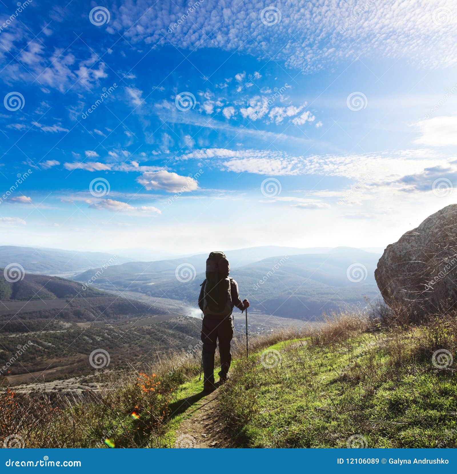 Hiker stock image. Image of people, mountaineering, stone - 12106089