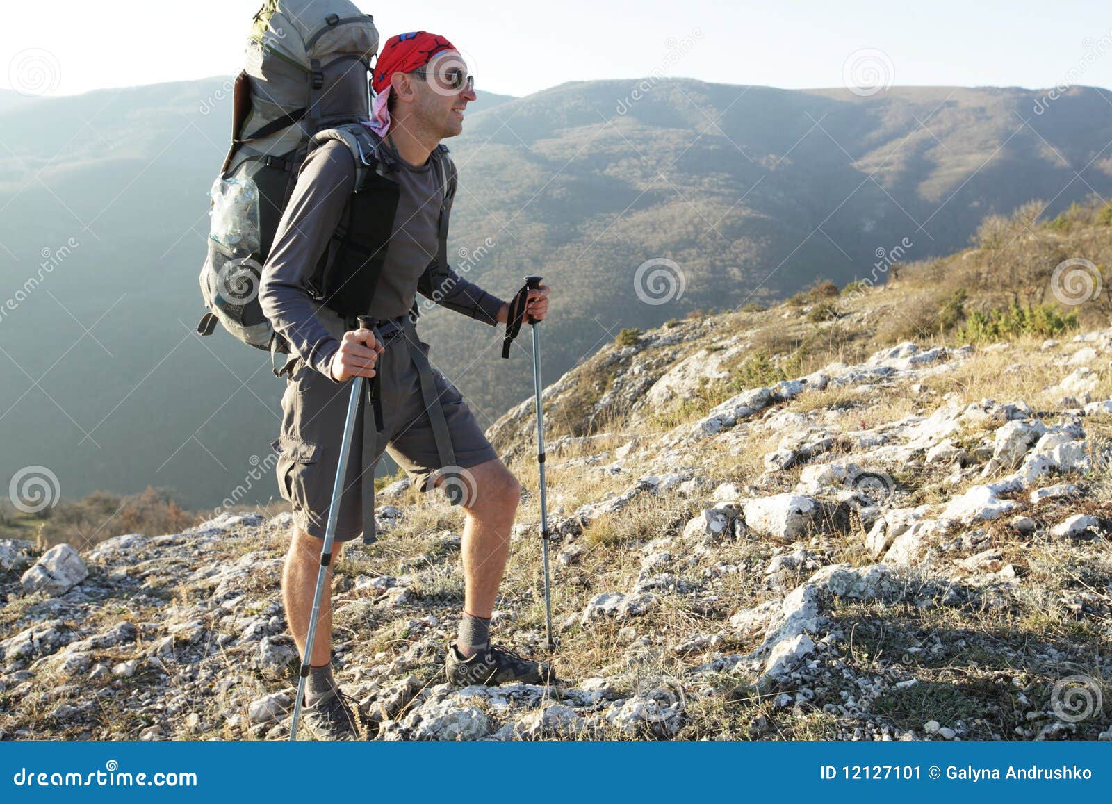 Hiker stock image. Image of travel, sport, stone, people - 12127101