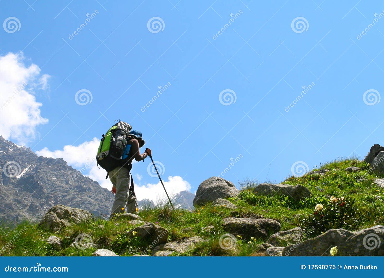 Hiker stock photo. Image of active, hiking, backpacker - 12590776