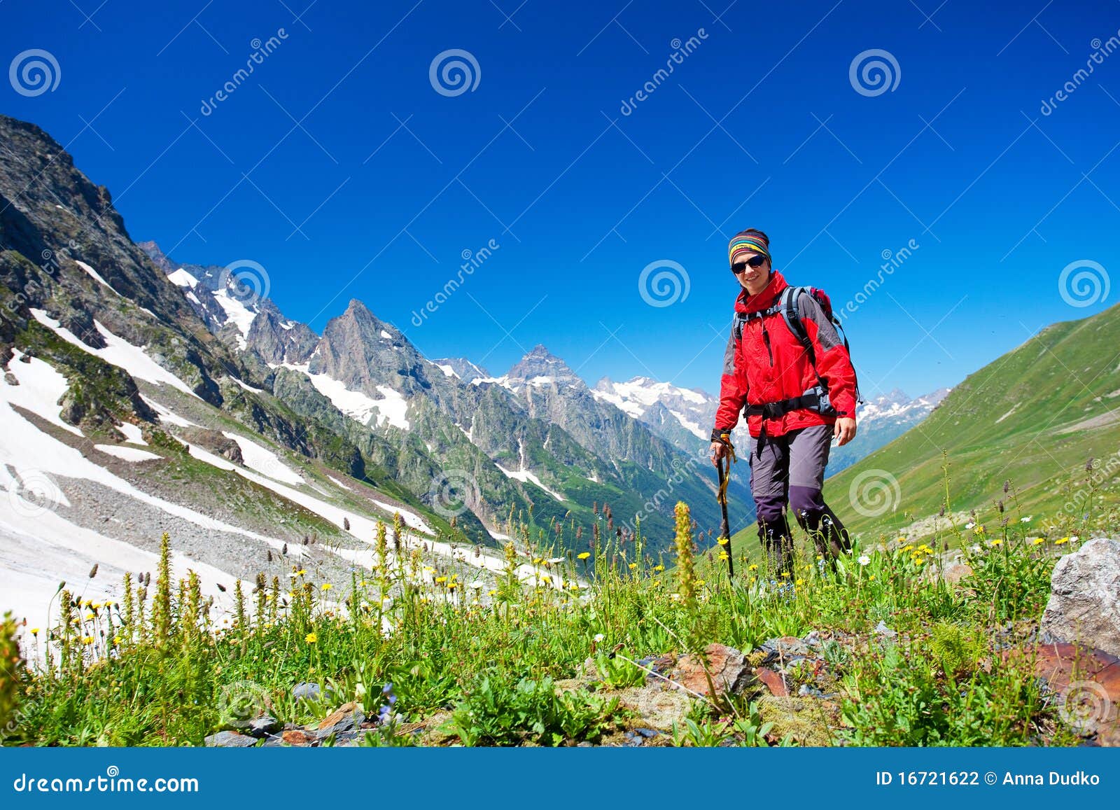 Hiker stock photo. Image of season, hiker, morning, clouds - 16721622