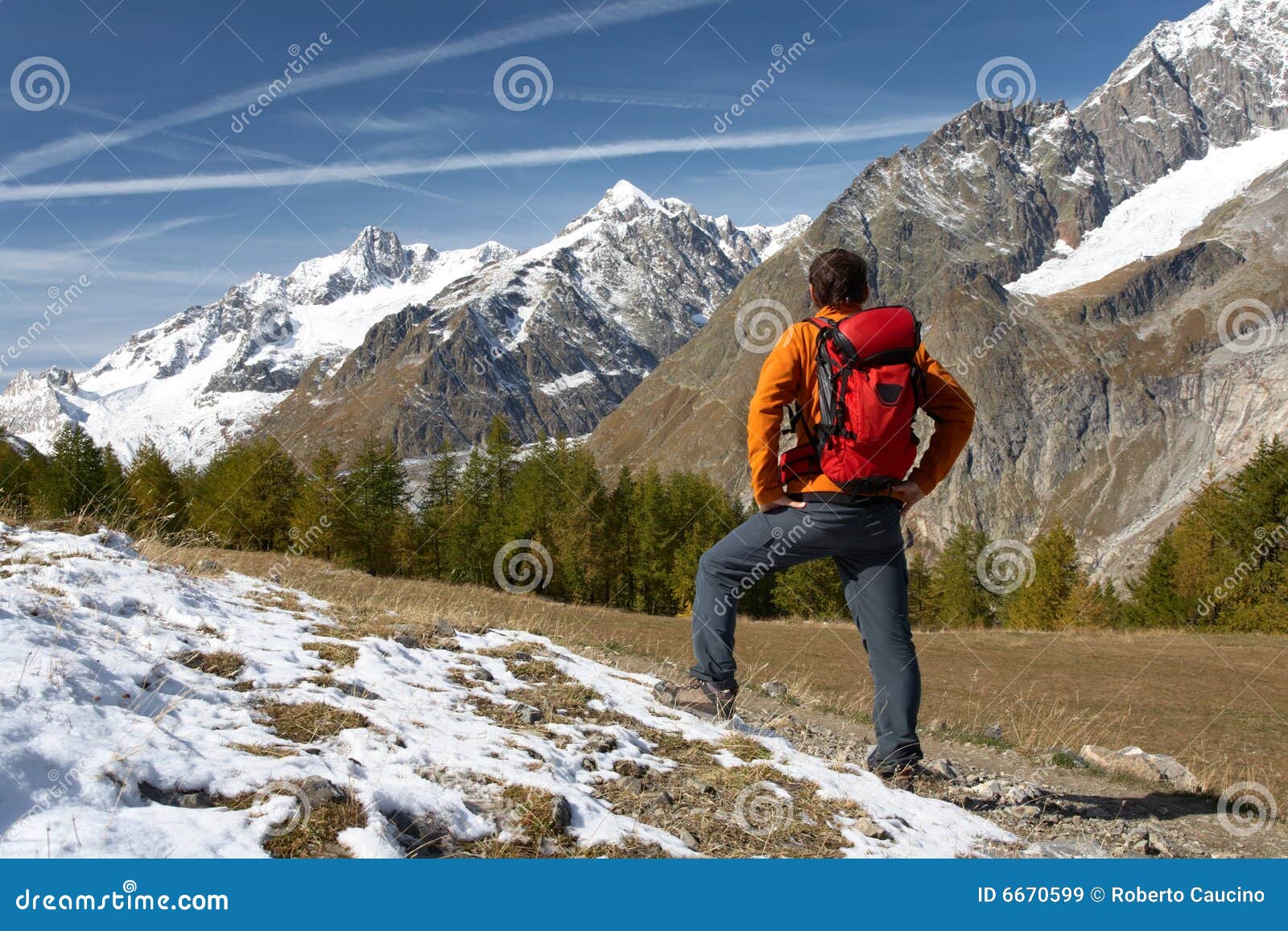 Hiker stock image. Image of peaceful, tourist, alpine - 6670599