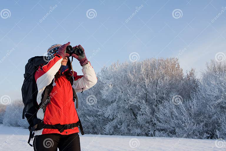 Hiker stock photo. Image of bright, january, cold, outdoors - 7716168