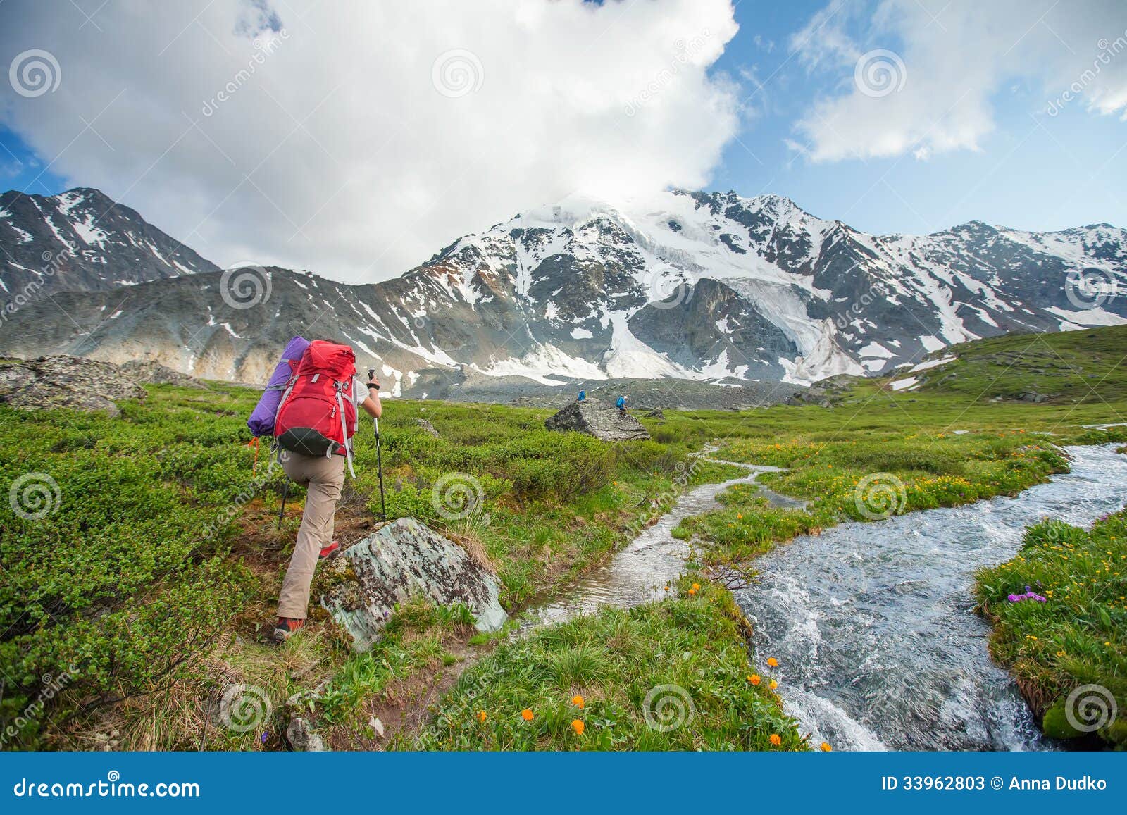 Hiker in Altai Mountains, Russian Federation Stock Image - Image of ...