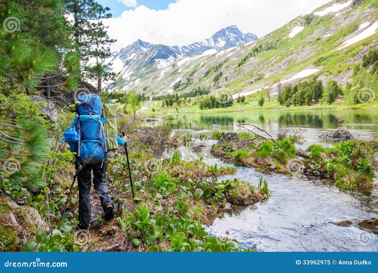 Hiker in Altai Mountains, Russian Federation Stock Image - Image of ...