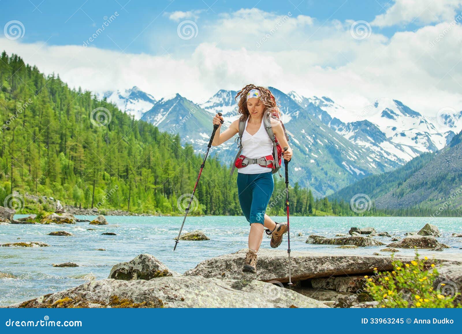 Hiker in Altai Mountains, Russian Federation Stock Image - Image of ...