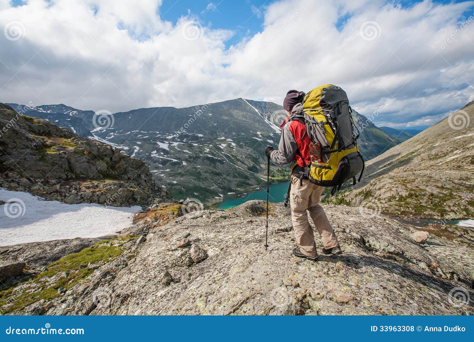 Hiker in Altai Mountains, Russian Federation Stock Photo - Image of ...