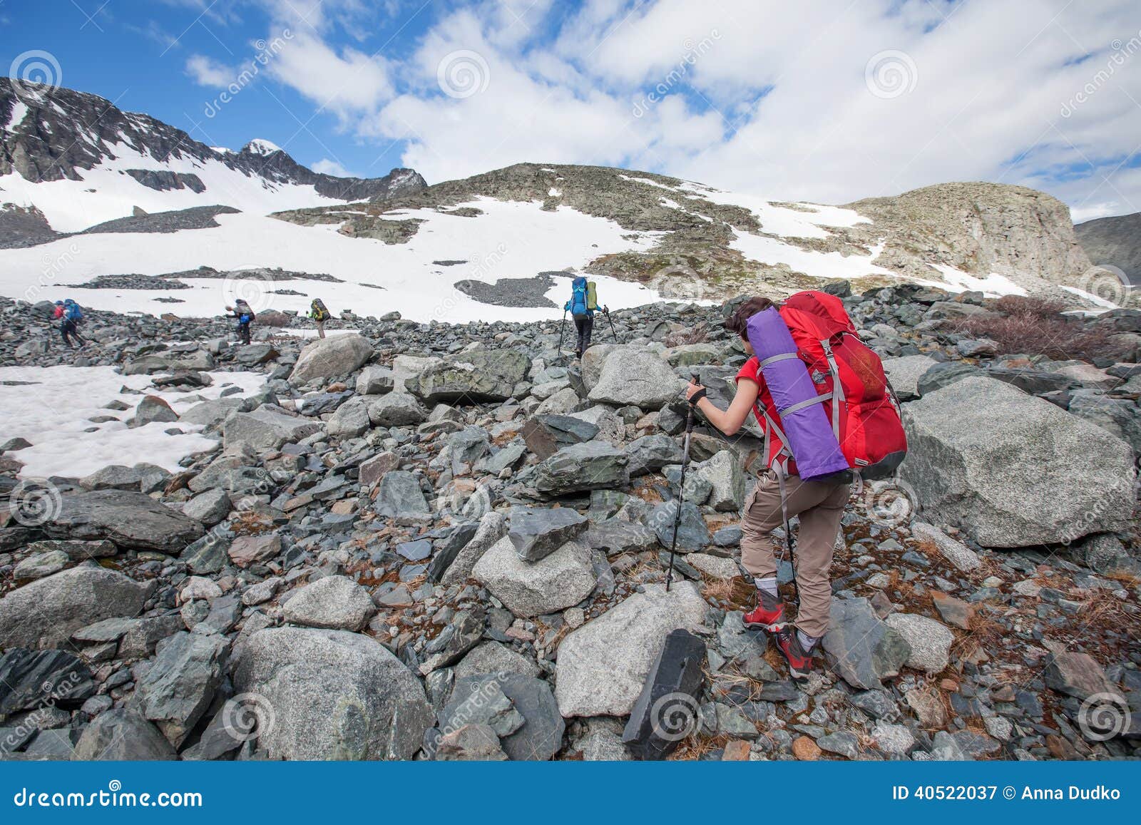 Hiker in Altai mountains stock image. Image of mountain - 40522037